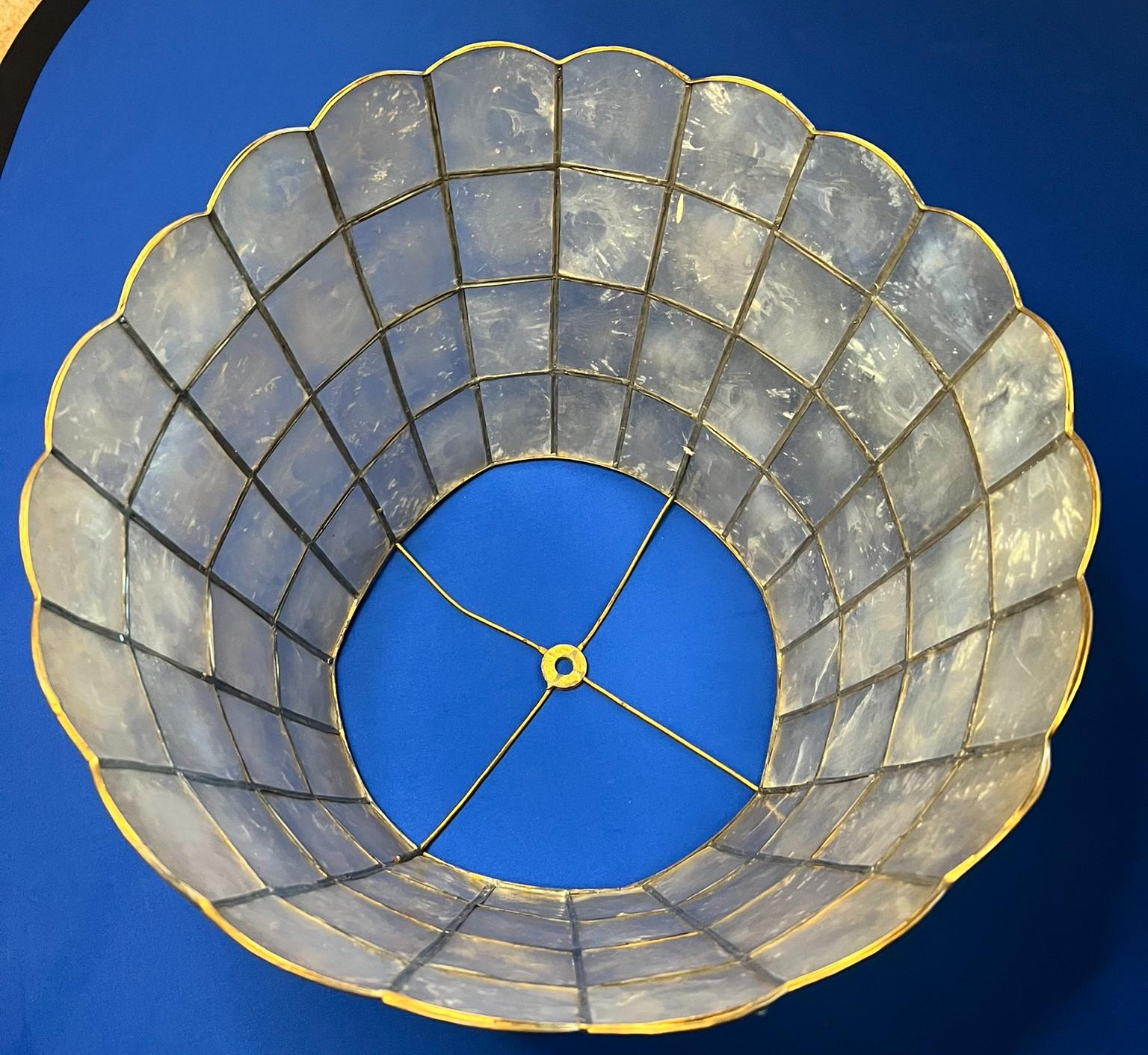 Vintage Capiz Oyster Shell Tapered Lamp Shade 16 Wide 9 Tall Mid ...