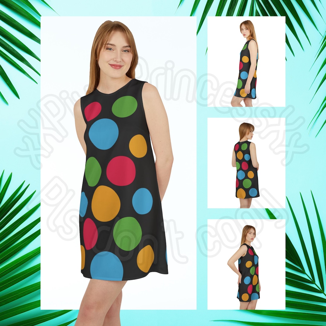 ACNL ACNH Francine Chrissy Polka Dot A-line Dress Sleeveless Cosplay ...
