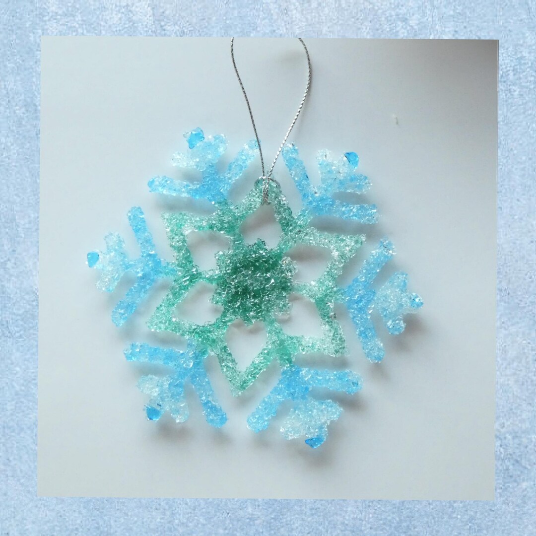 Fused Glass Snowflake Ornament, Emerald Turquoise, 4.5" SF23 - Etsy