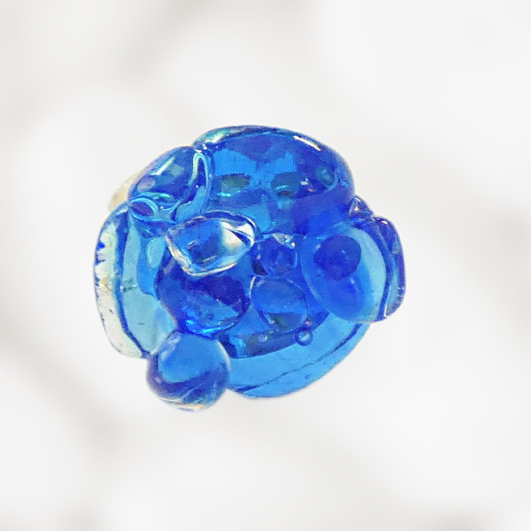 Transparent Blue and Clear Round Organic Shaped Drama Ring. US Size 7 ...