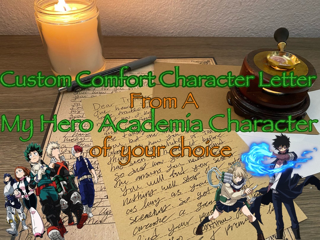 Handwritten Comfort Character Letter From A My Hero Academia Character ...