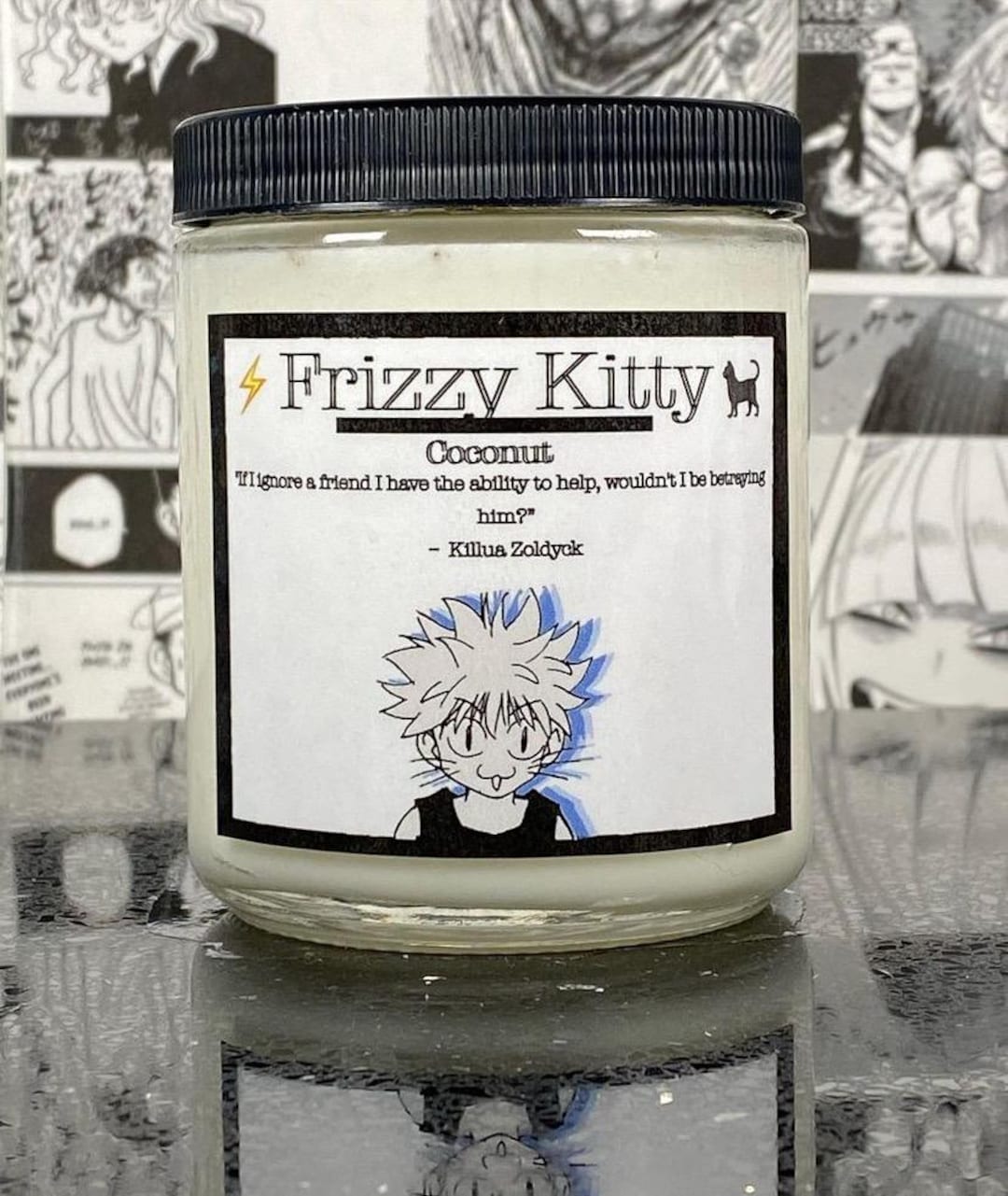 Frizzy Kitty || Killua Zoldyck || Hxh || Handmade Anime Candle || 8oz ...