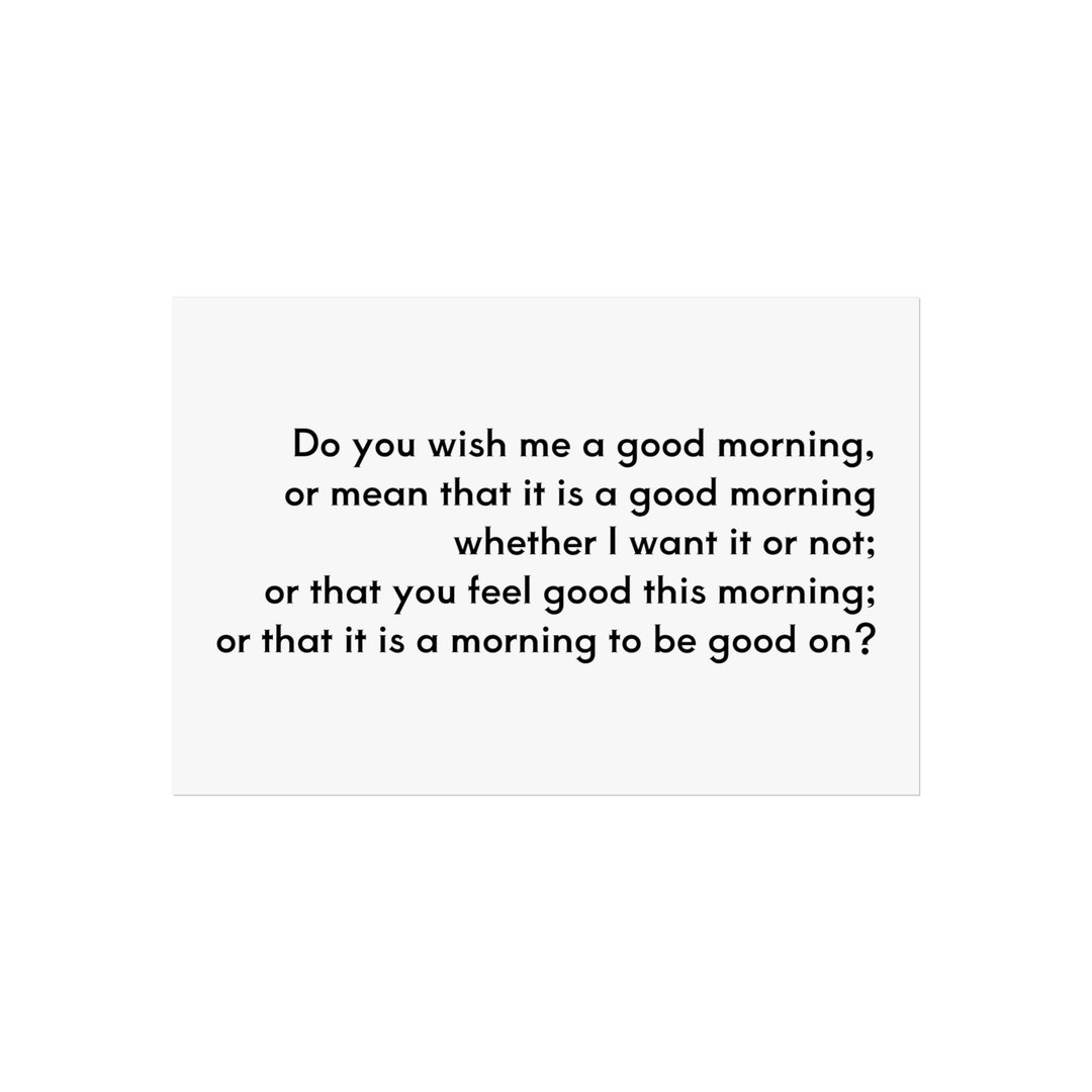 Good Morning the Hobbit, Tolkien Quote - Etsy