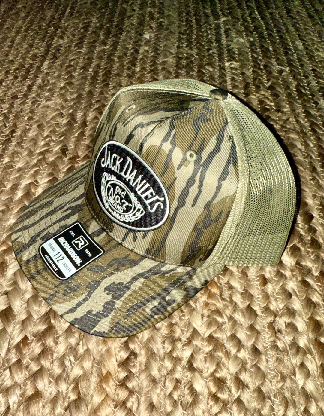 Custom Richardson 112 Camo Hat With Vintage Jack Daniels Patch - Etsy