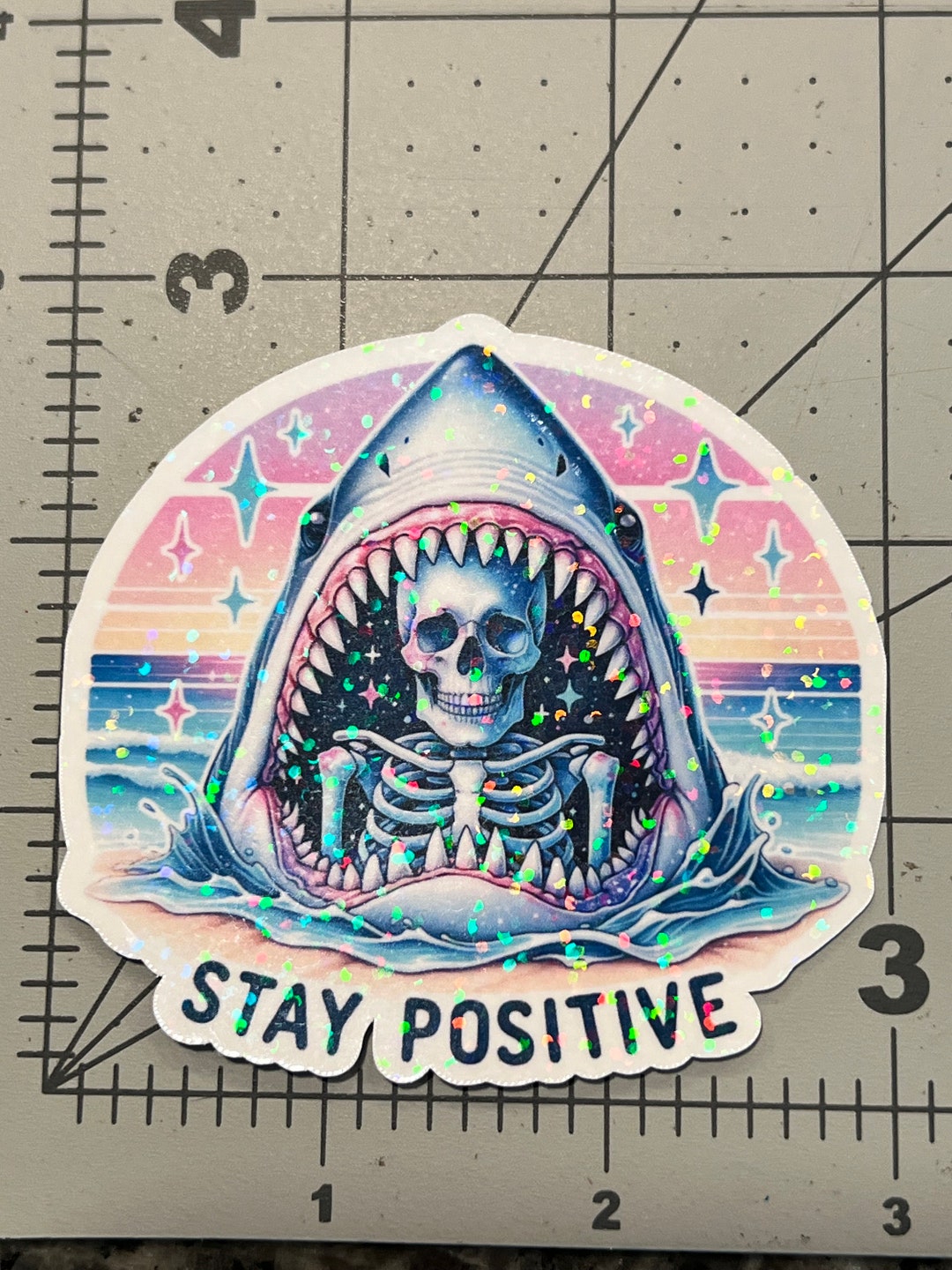 Shark-stay Positive Stickersshark Lover Stickers - Etsy
