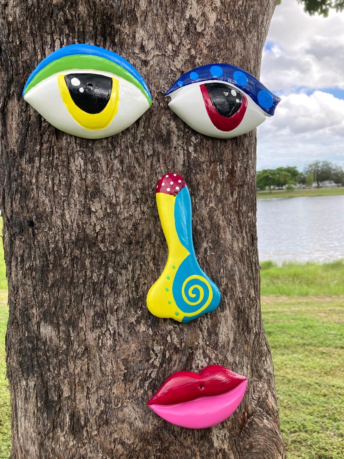 Whimsical Tree Face Sculpture – Colorful Garden Art Decor - Etsy