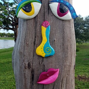 Tree Face Sculpture Eye Catching Style, Handmade by Artist, Decor ...