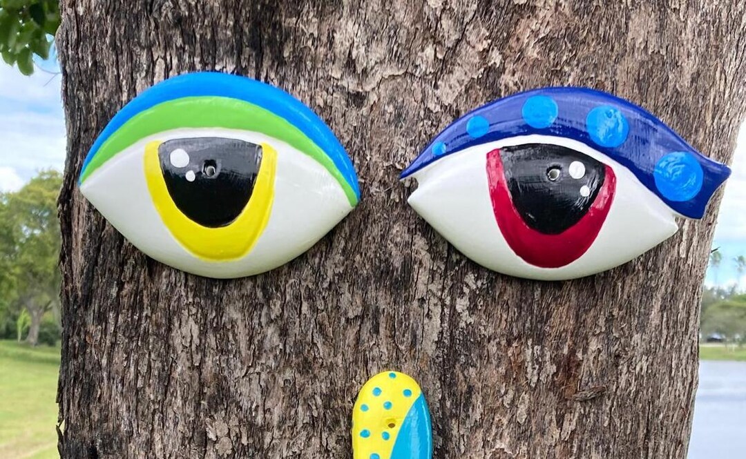 Replacement Tree Face Eyes: Hand-painted Garden Sculpture - Etsy