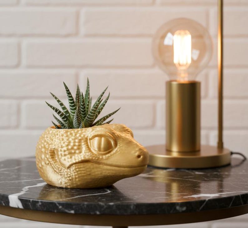 3D Printed Leopard Gecko Planter Pot | Succulent | Gecko Lover Gift ...