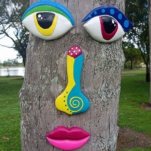 Tree Face Sculpture Eye Catching Style, Handmade by Artist, Decor ...
