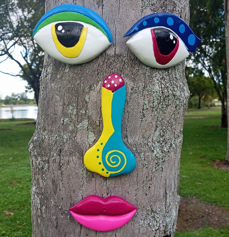 Tree Face Sculpture Eye Catching Style, Handmade by Artist, Decor ...
