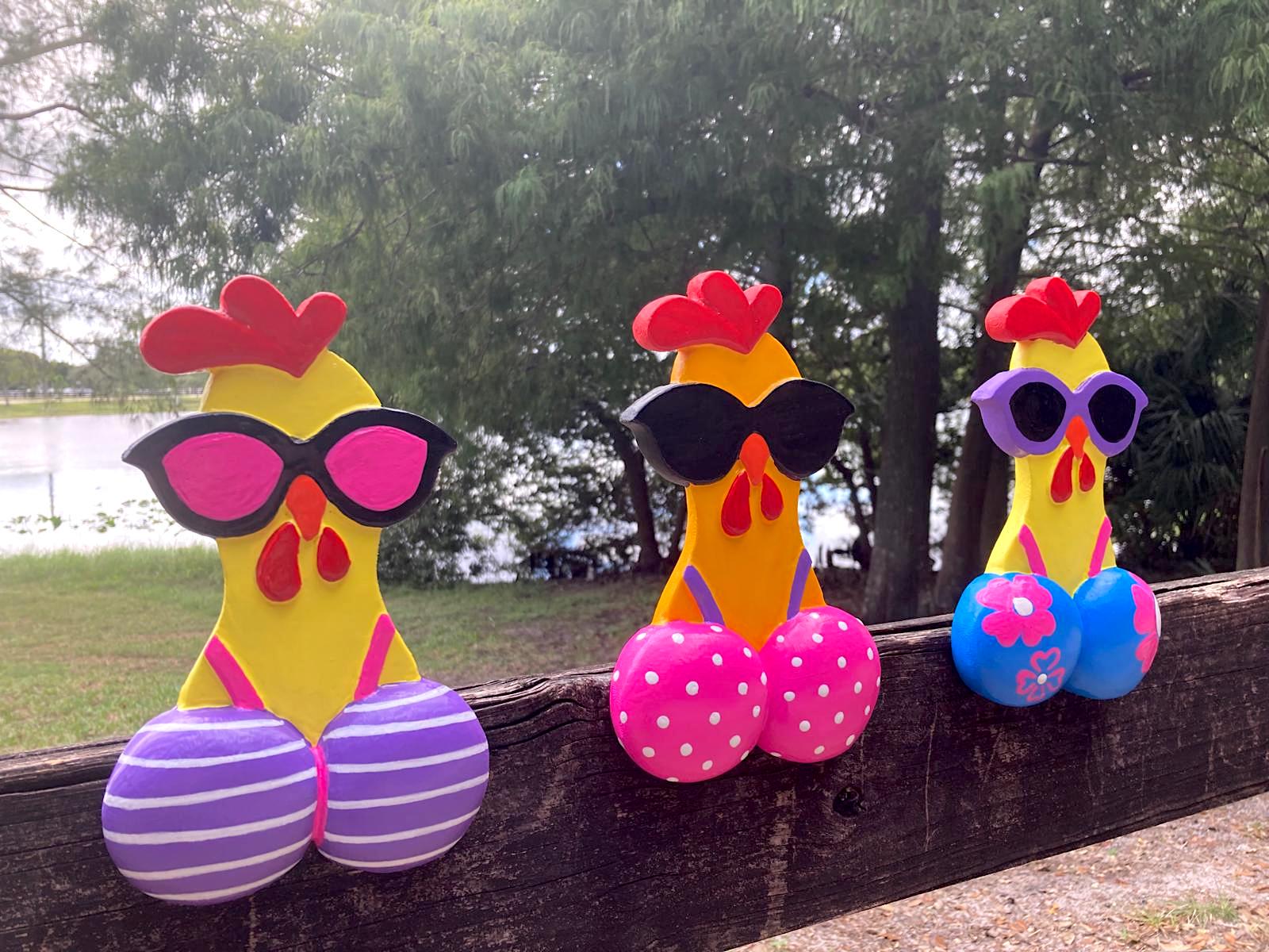 Bikini Chicken With Sunglasses – Fun Farm Garden Decor - Etsy