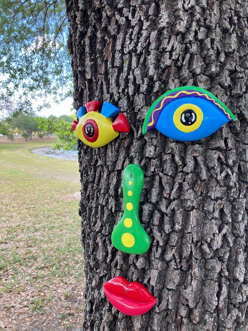 Tree Faces Garden Decor -tree Face Whimsical- Garden Decoration- Decor ...
