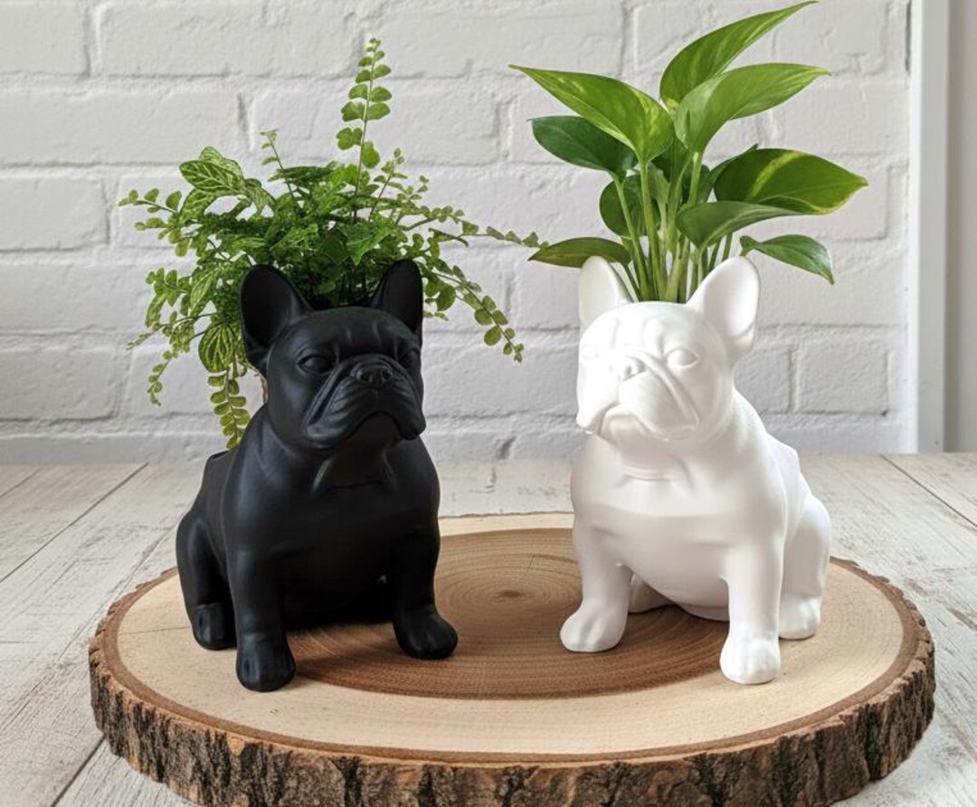 French Bulldog Planter | 3D Printed Frenchie Succulent Pot | Dog Lover ...