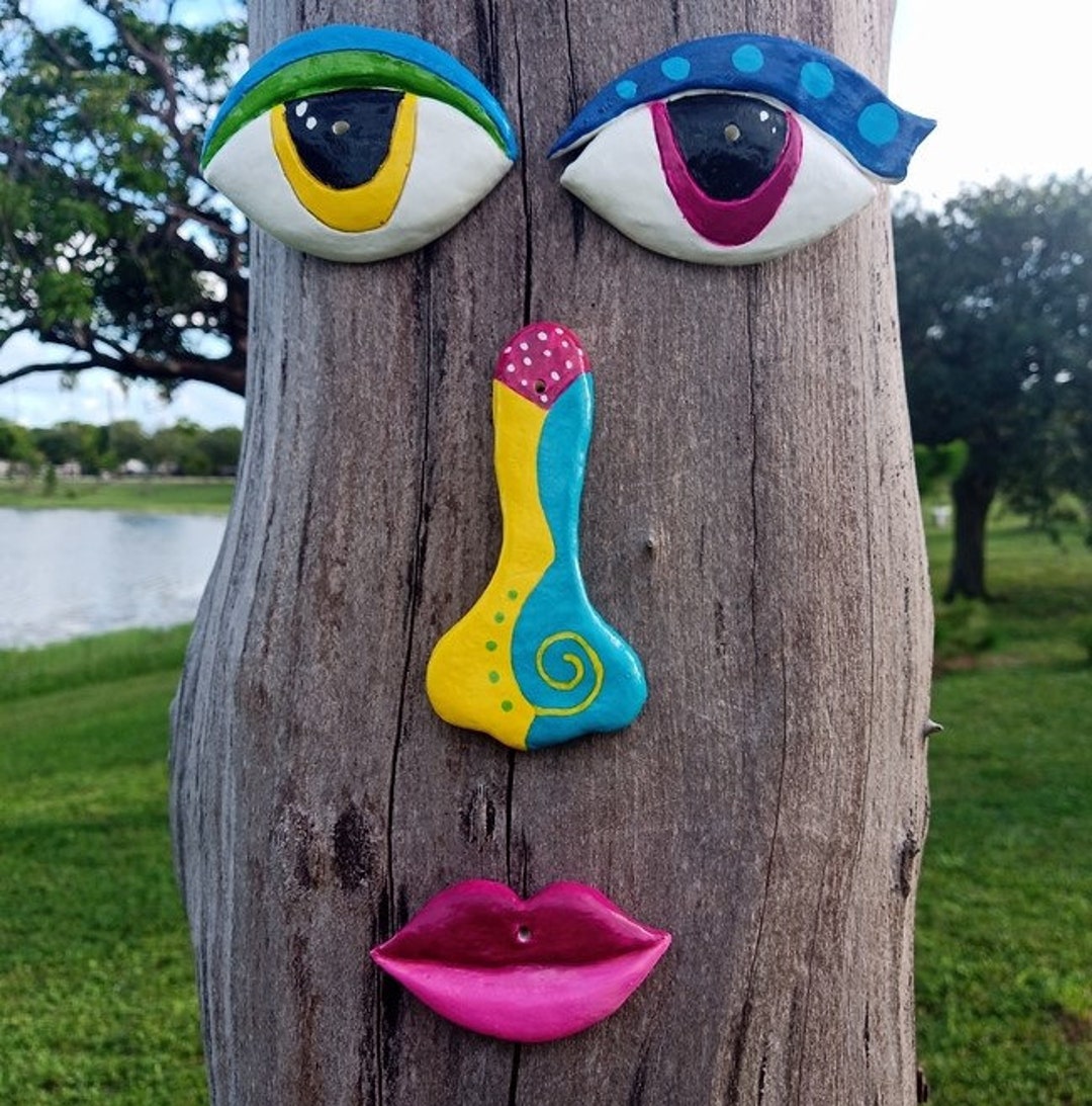 Tree Face Sculpture Eye Catching Style, Handmade by Artist, Decor ...