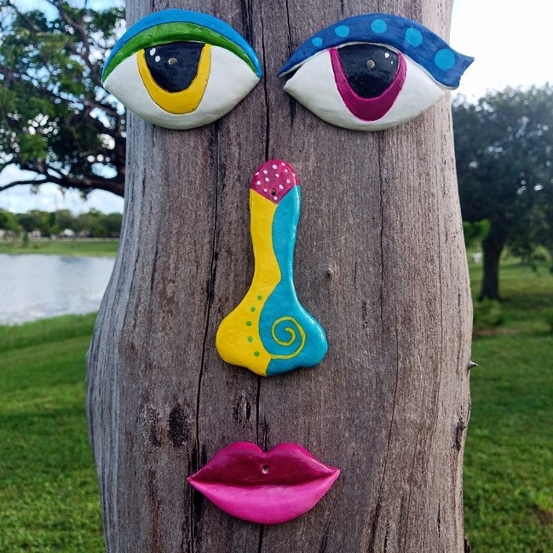 Tree Faces Decor Outdoor - Etsy