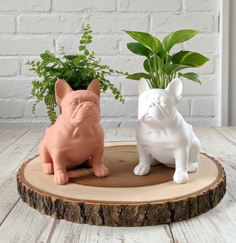 French Bulldog Planter | 3D Printed Frenchie Succulent Pot | Dog Lover ...