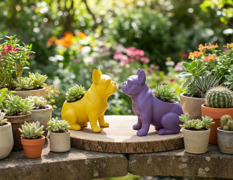 French Bulldog Planter | 3D Printed Frenchie Succulent Pot | Dog Lover ...