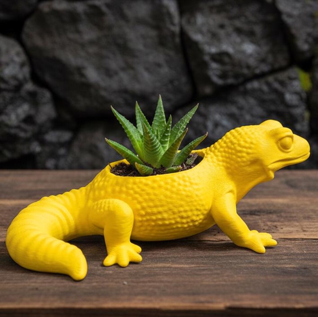 Leopard Gecko Planter Pot | Succulent & Cactus Holder |3D Printed ...