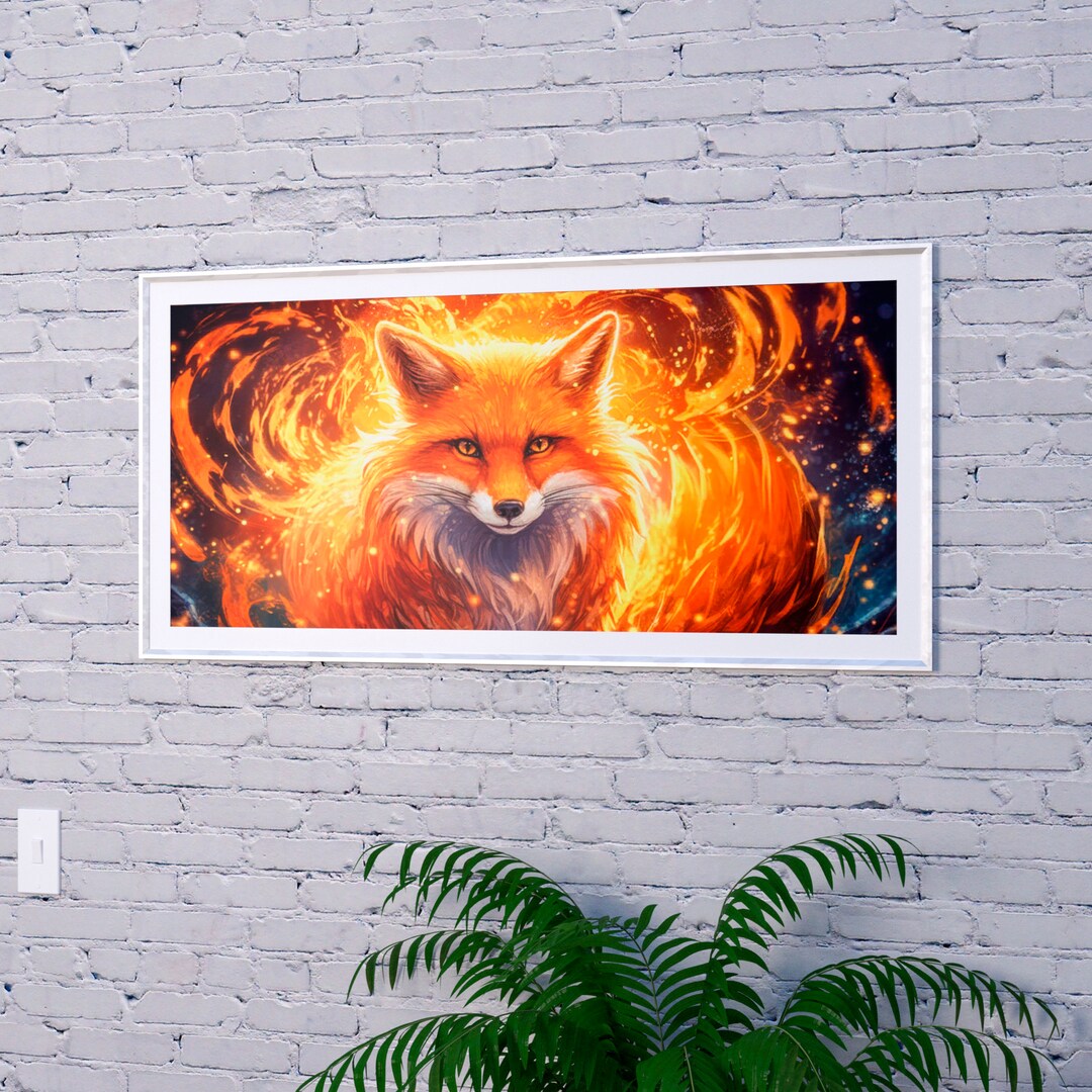Fire Fox, Red Fox, Digital Art Print, Wall Art, - Etsy