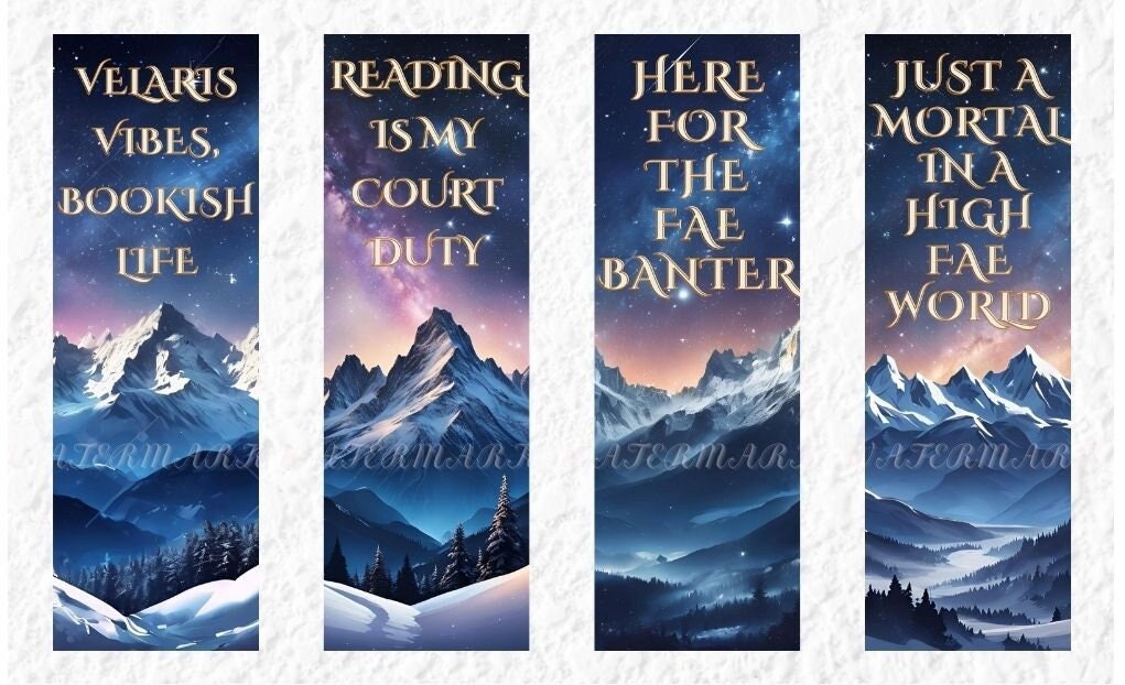 ACOTAR Theme Bookmarks Digital Printable Bookmarks | Set of 4 | Digital ...