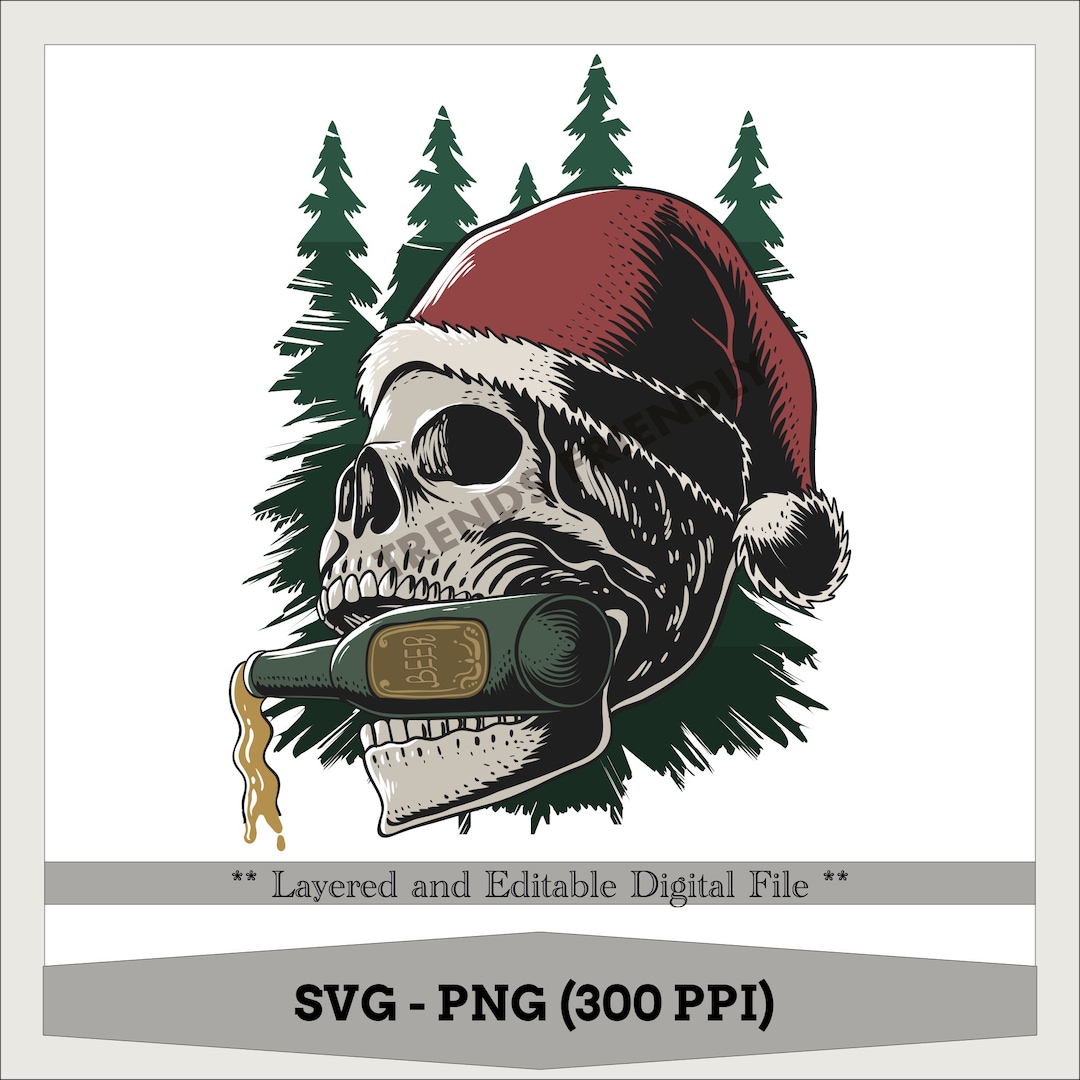 Skull Drink, Beer Skull, Skeleton Head, Colorful Skull SVG & PNG ...