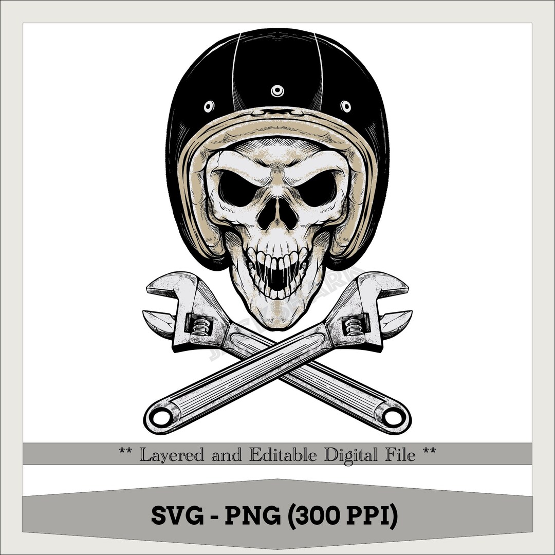 Mechanic Skull & Wrenches Sublimation Design (SVG PNG) - Etsy