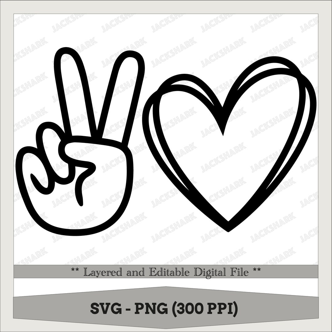 Peace and Love, Peace Hand, Peace Sign, Hand Drawn Heart, Open Heart ...