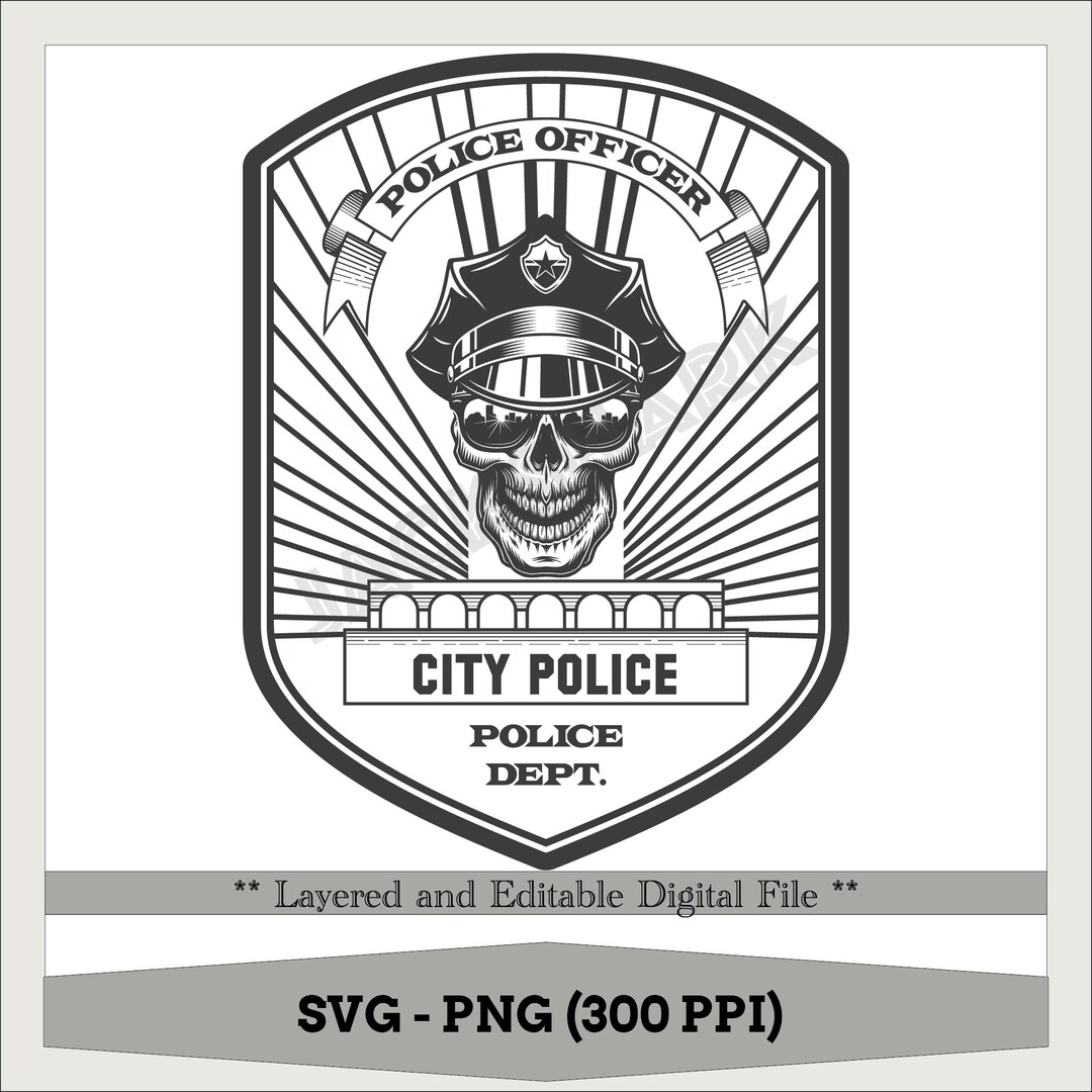 Skull Police, Police Badge, Police Officer Badge , Skull Clipart ...