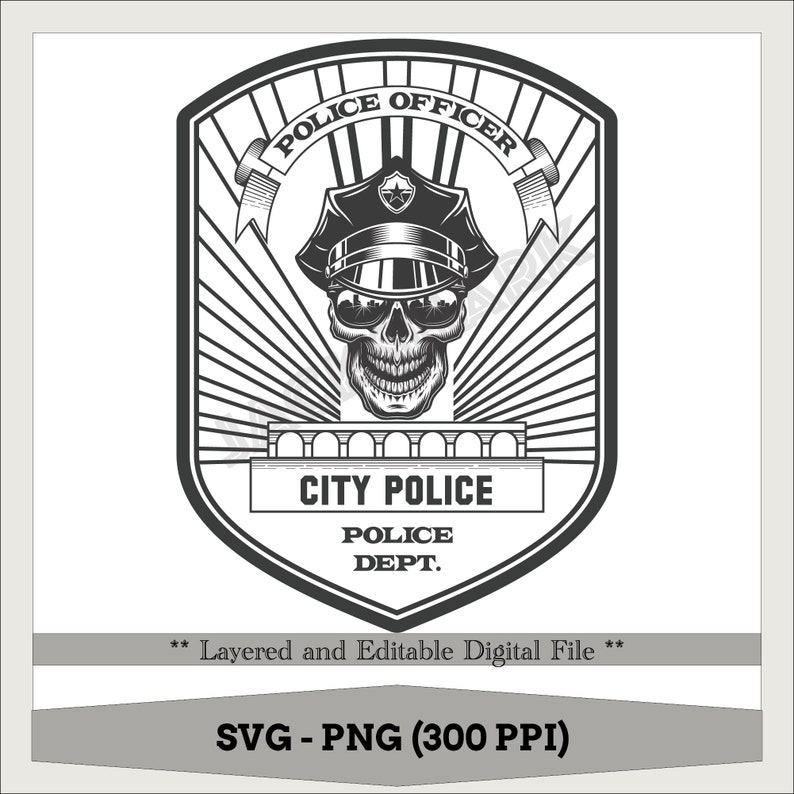 Skull Police, Police Badge, Police Officer Badge , Skull Clipart ...