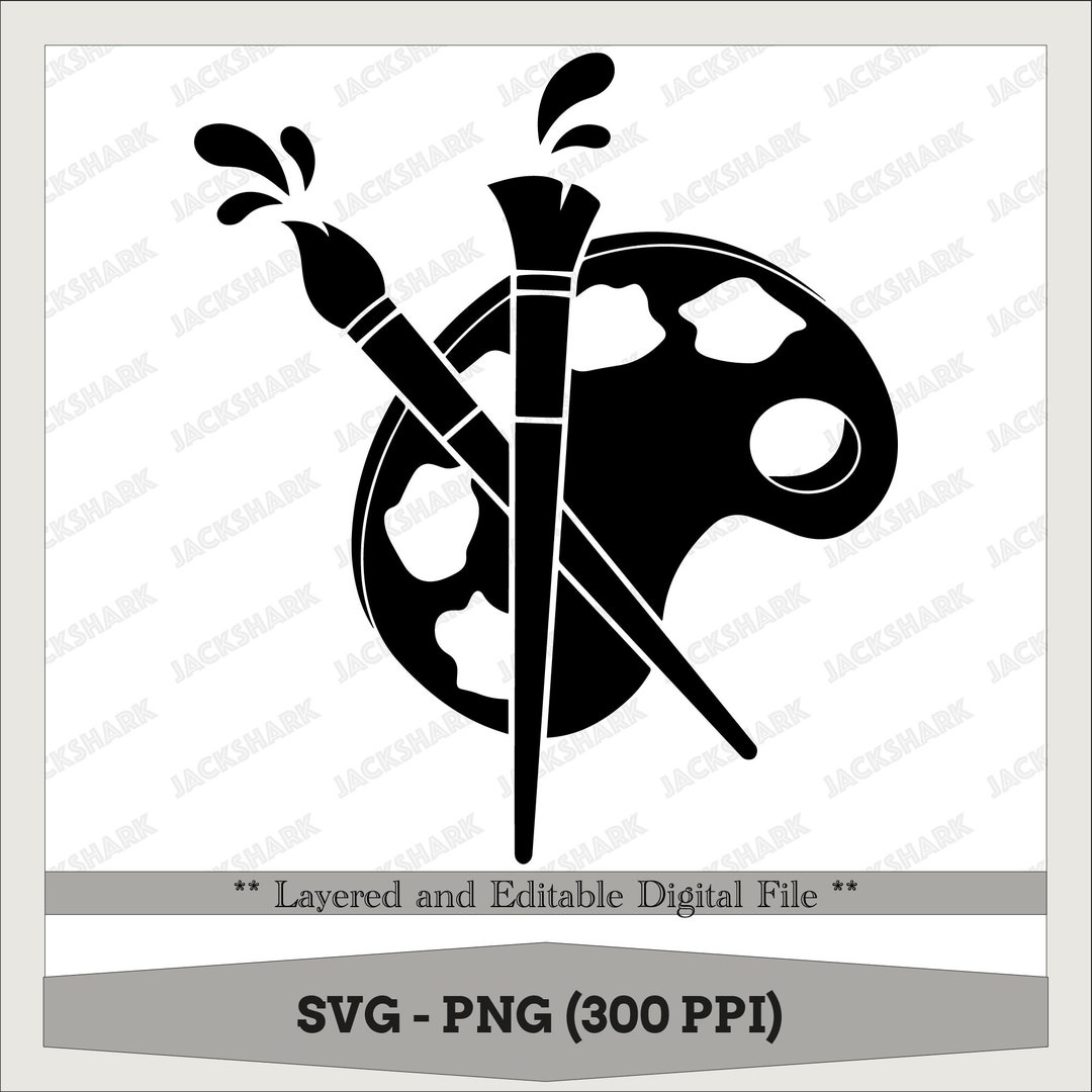 Paint Palette, Paintbrush, Art Painter, Silhouette, Sublimation Design ...