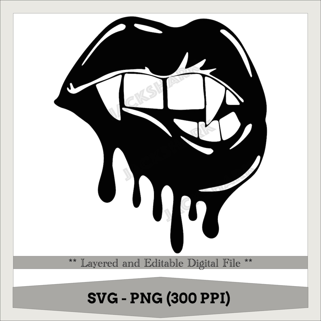 Halloween Vampire Lips Drip, Spooky SVG PNG (digital Files) - Etsy