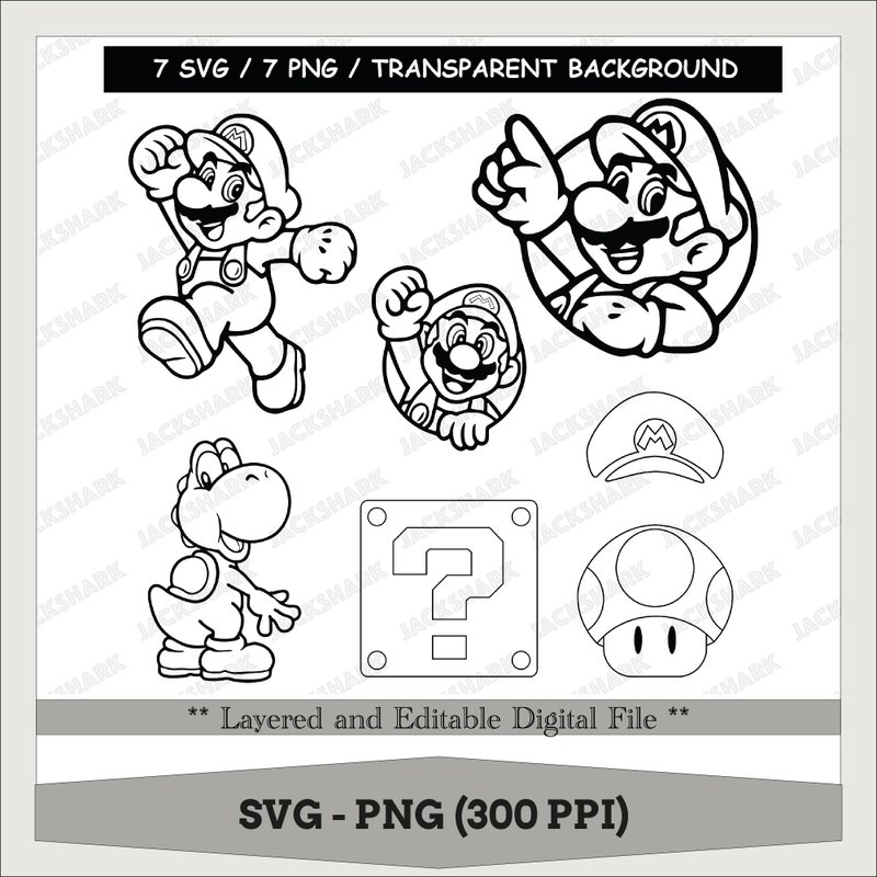 Super Mario Outline - Etsy