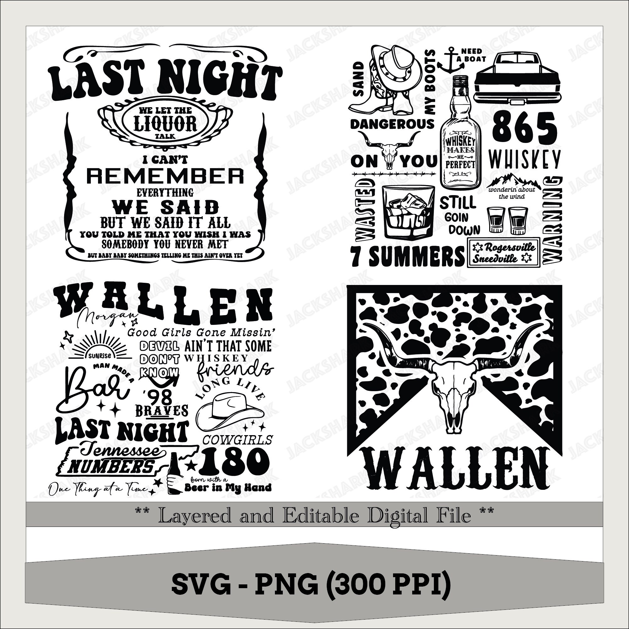 Wallen Bull Skull SVG Bundle, Retro Western Decal (PNG) - Etsy