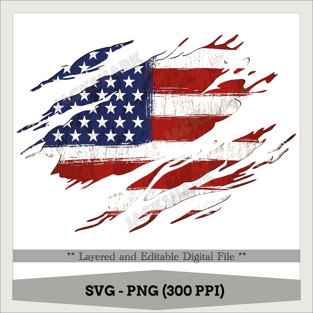Distressed USA Flag Claw Ripped Design (SVG & PNG) - Etsy