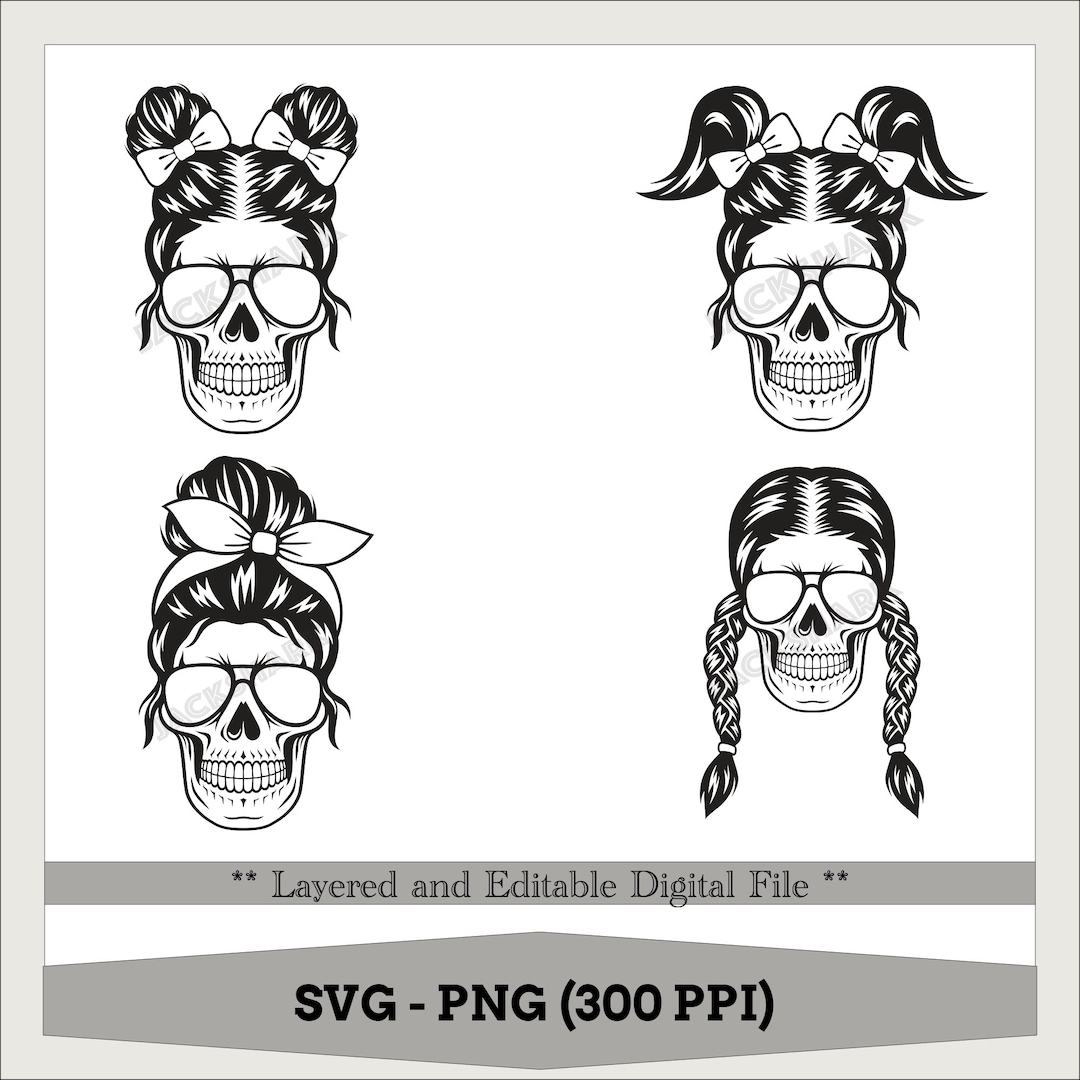 Skull Girls SVG, Mom Life Skeleton Clipart (digital Download) - Etsy
