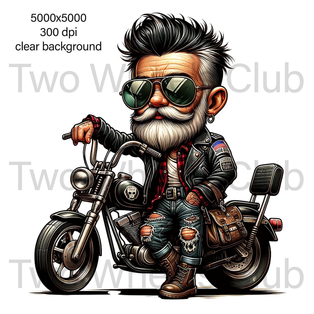 Motorcycle Rider Caricature PNG - Cool Biker Gift for Men Who Have ...