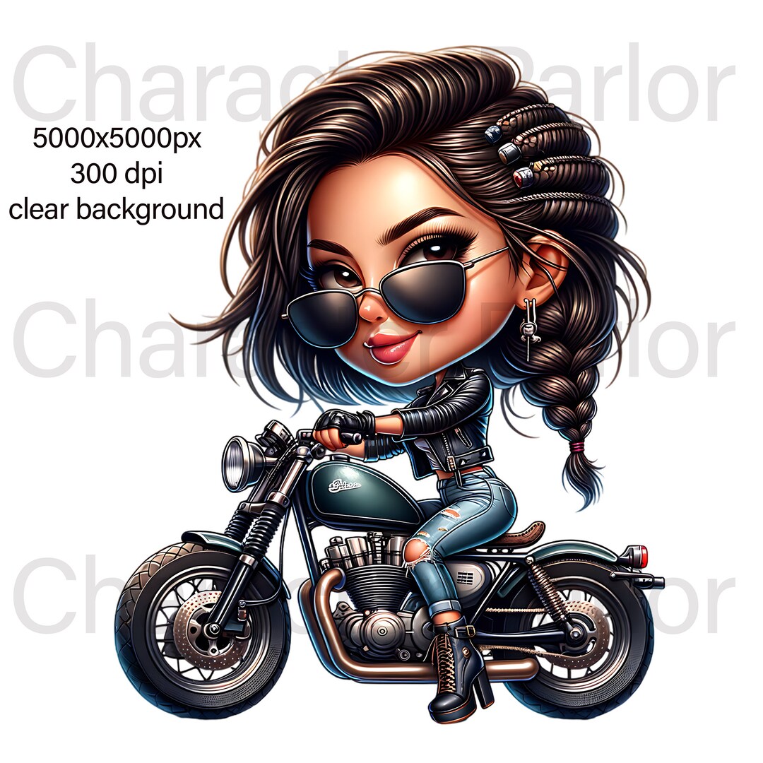 Gift Ideas for Female Rider Friends, Badass Motorcycle Rider Character ...