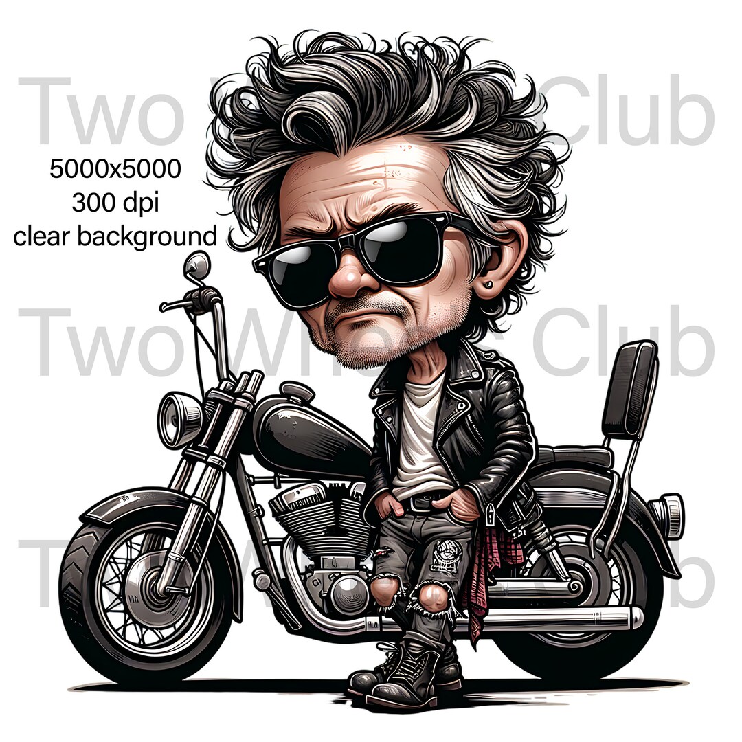 Lone Wolf Rider Clipart, Motorcycle Shirt Design, Gen X Biker Cartoon ...