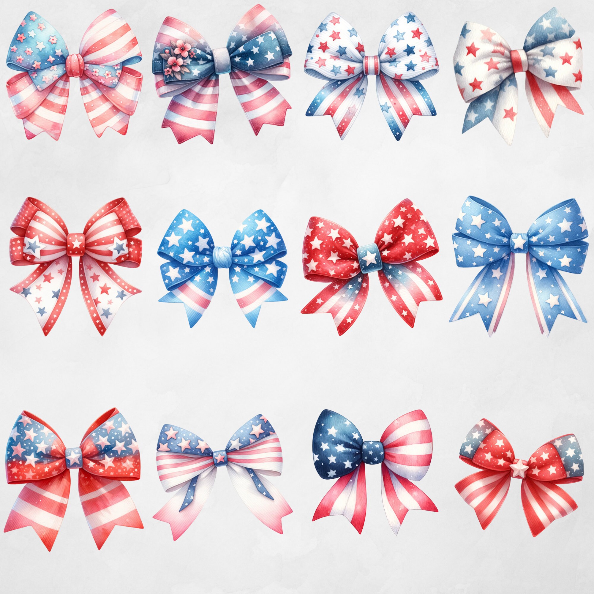 Coquette Bow Png Bundle, Patriotic Clip Art, Coquette Clipart Design ...