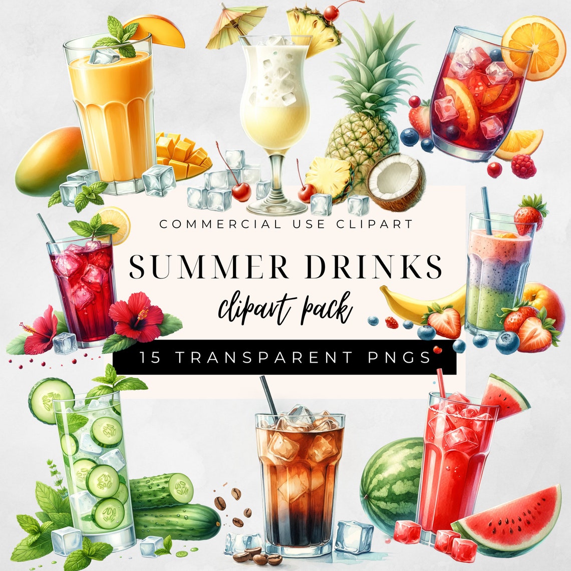 Summer Drinks Clipart, Summer Cocktail, Lemonade Png, Cocktails Clipart ...