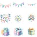 Cute Dinosaur Birthday Party Clipart, Watercolour Dinosaurs, Dino Clip ...