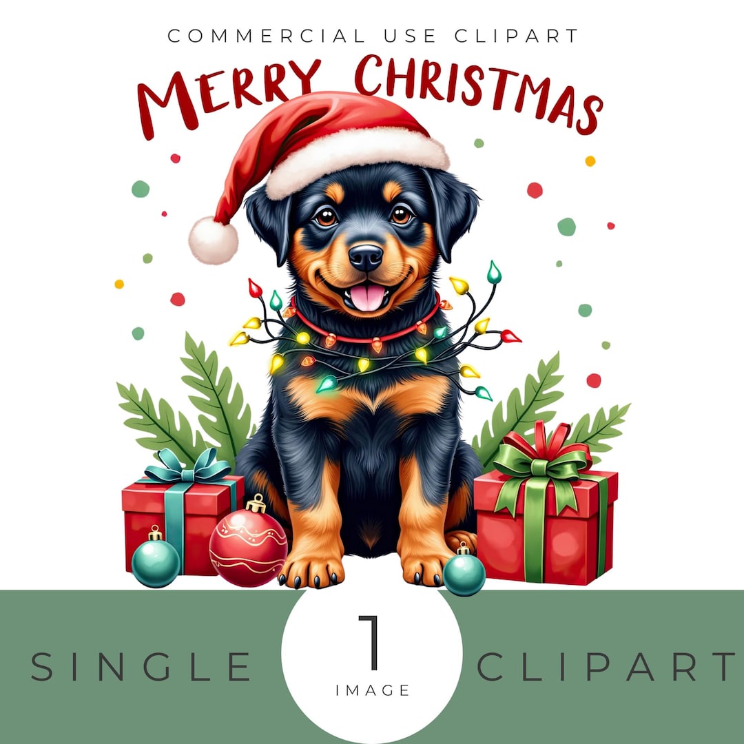 Merry Christmas Rottweiler Png, Rottweiler Dog Lover, Christmas Gift ...