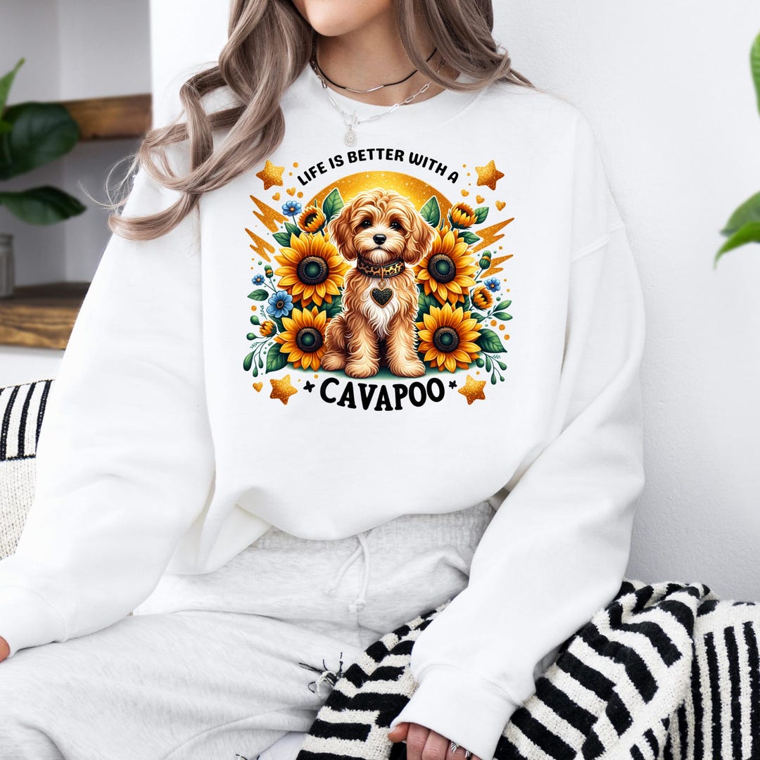 Life is Better With A Cavapoo PNG, Leopard Png, Floral Clipart, Dog Mom PNG, Cavapoo Png ...