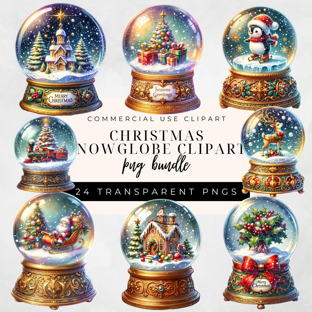 Snowglobe Clipart, Christmas Snowglobes Clipart, Snow Globe Clipart ...