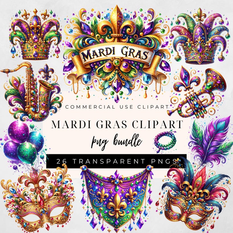 Mardi Gras Mask Clipart Set,festival Mask Clipart, Masquerade Clipart ...