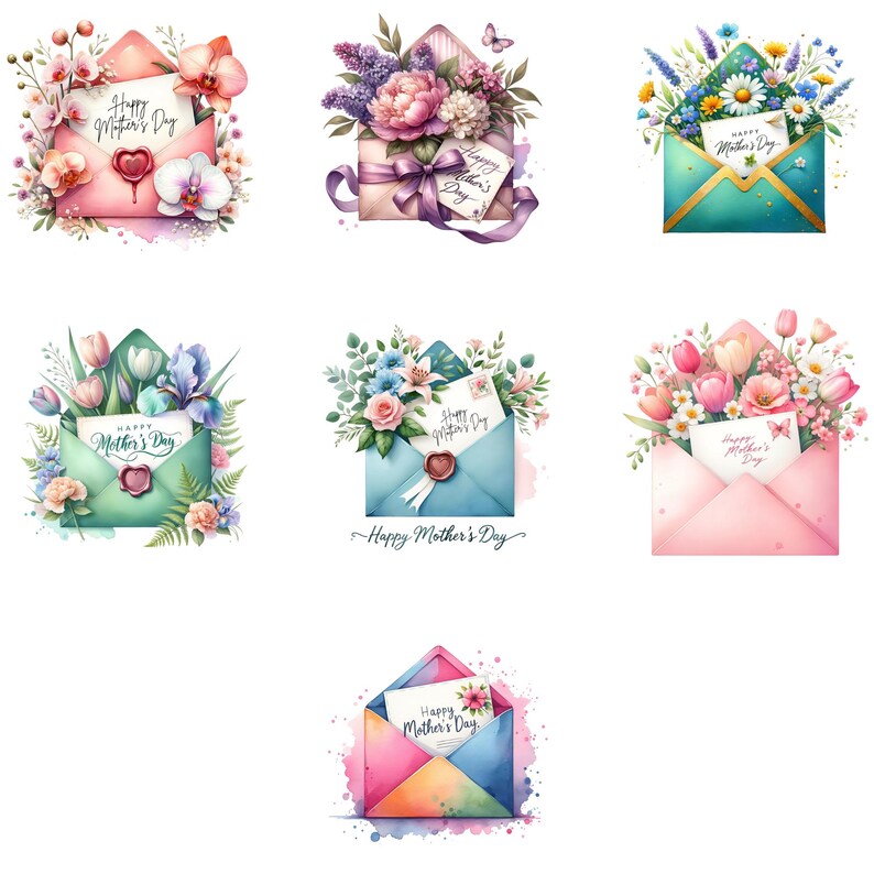 Happy Mother's Day Clipart Bundle, Mother's Day PNG Graphics, Mother's ...