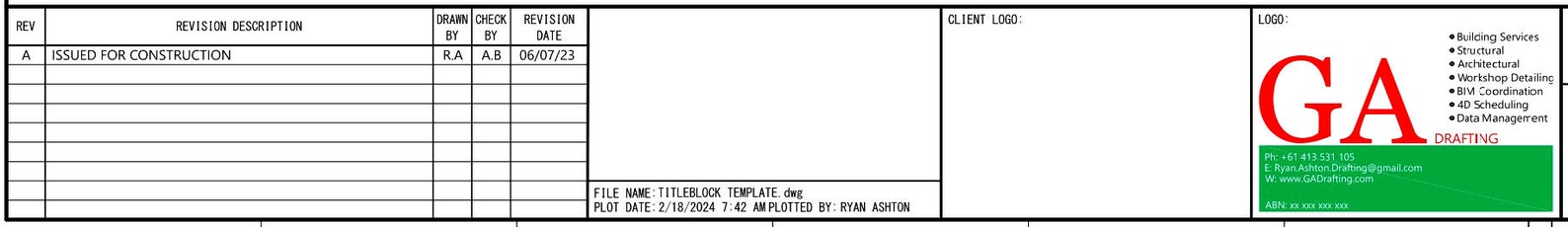 CAD Title Block Template A0-a4+free Blocks - Etsy