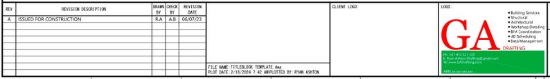 CAD Title Block Template A0-a4+free Blocks - Etsy