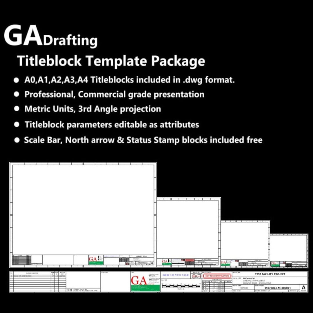 CAD Title Block Template A0-a4free Blocks - Etsy Australia